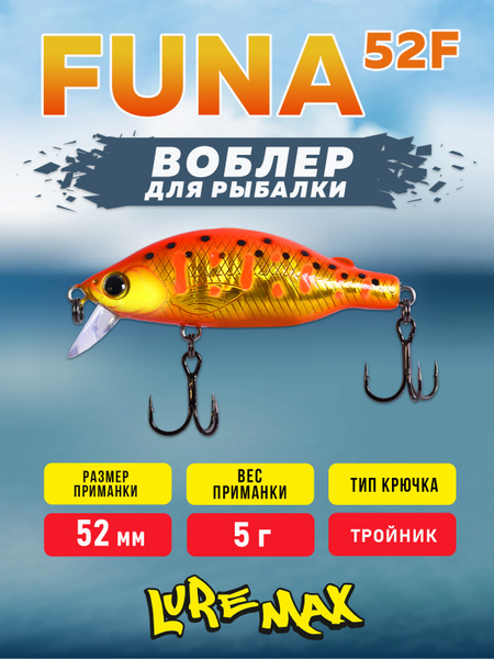 Воблер Шэд (Shad) Luremax FUNA 52F, 5 г, 0.2-0.5 м купить c доставкой ...