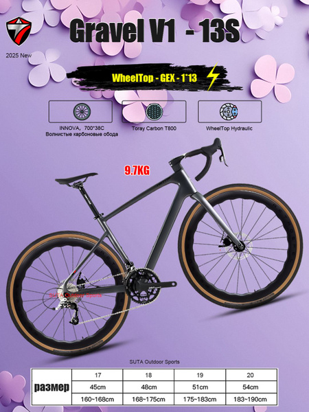 TWITTER BIKE Велосипед Гравийный, Gravel V1 WheelTop GEX-13 , карбоновые обода купить на OZON по ...