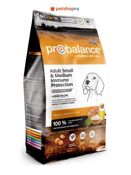Probalance для взрослых собак малых и средних пород, укрепление и поддержание иммунитета, 15 кг ...