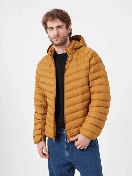 Куртка Мужской BRADLY горчичный капюшон Полиэстер, размер 68 Длинный слингокуртка Демисезон ...