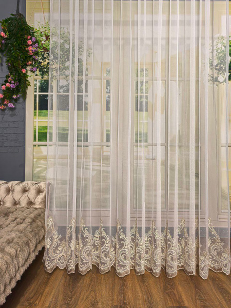 Shada Textile Тюль 400x230 см крепление Лента, слоновая кость, молочный ...