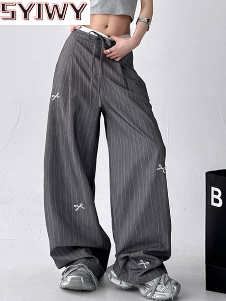 Брюки Женский SYJWY натуральный серый Политекс Повседневный, размер 54 Без застежки На любой ...