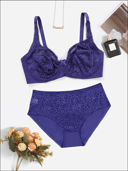 Комплект белья Женский белый, синий Крючки на косточках Полиамид, Эластан, размер 90C Домашний ...