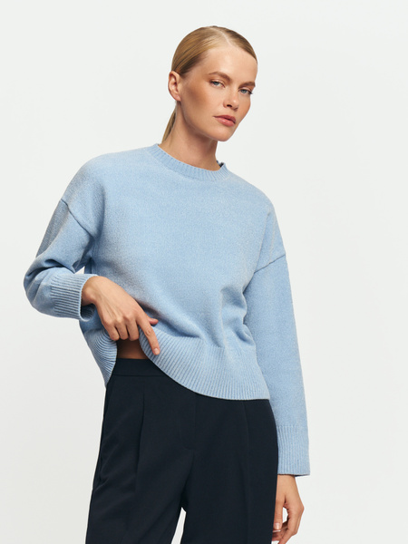 Свитер Женский Zolla светло-синий Полиэстер, размер 46 Длинный Китай купить c доставкой на OZON ...