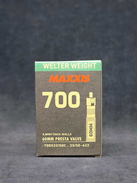 Камера велосипедная Maxxis WelterWeight, 700x33/50c, 60 мм, тип ниппеля ...