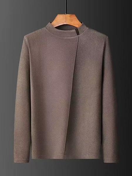 Джемпер Мужской SYJWY коричневый Полиэфирное волокно, размер 46 Без застежки Длинный Другое ...