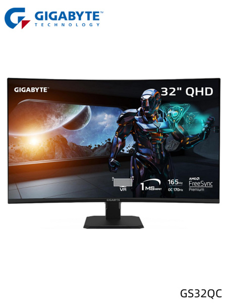Gigabyte 31.5" Монитор GS32QC 2K LCD HD монитор/170HZ/VA, черный ...