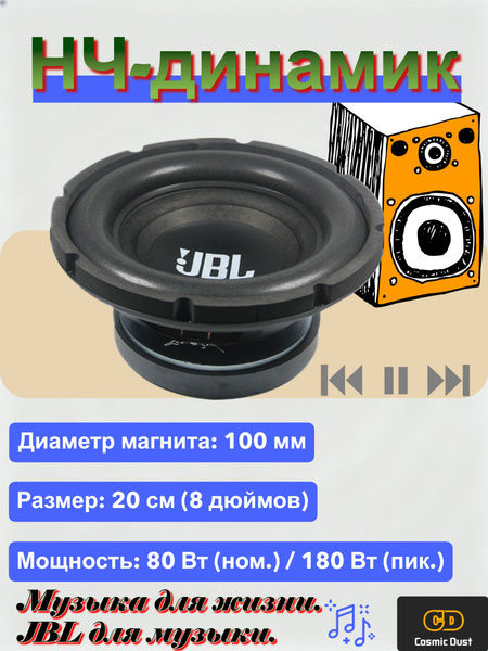Cosmic Dust Сабвуфер автомобильный, 20 см (8 дюйм.) купить на OZON по ...