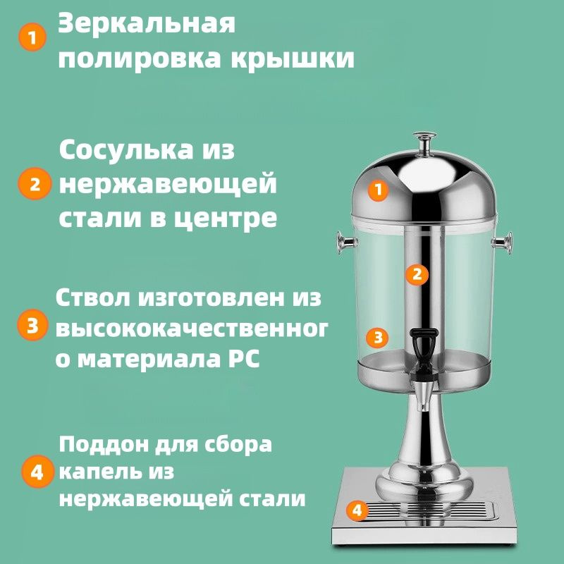 Диспенсер для напитков, Пищевой пластик, Металл купить c доставкой на ...