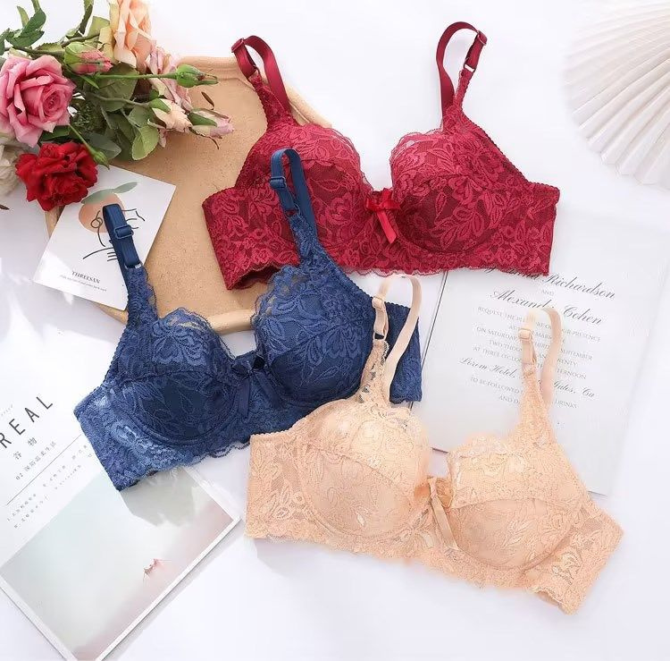 Комплект белья Женский Aueoeo светло-голубой Застежка BOA Полиэфирный шелк, размер 50 ...