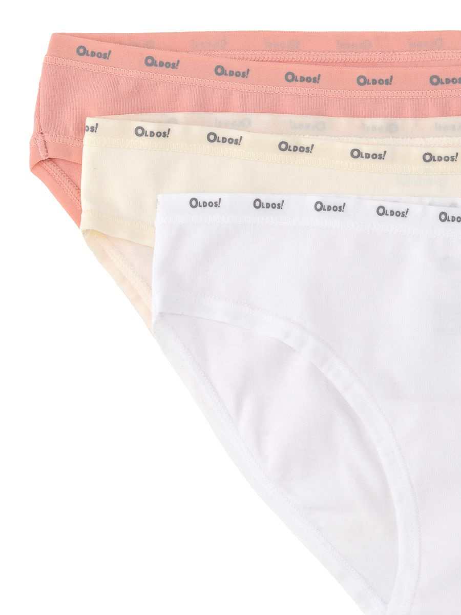 Комплект трусов Девочки OLDOS слипы Хлопок, Эластан молочный, белый, размер 104 Средняя Китай ...