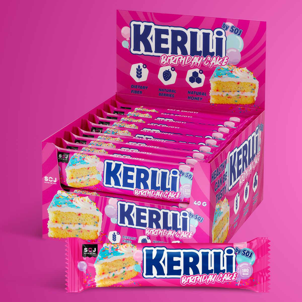 KERLLI Злаковые батончики мюсли "Birthday cake ", 18 шт х 50 гр купить ...