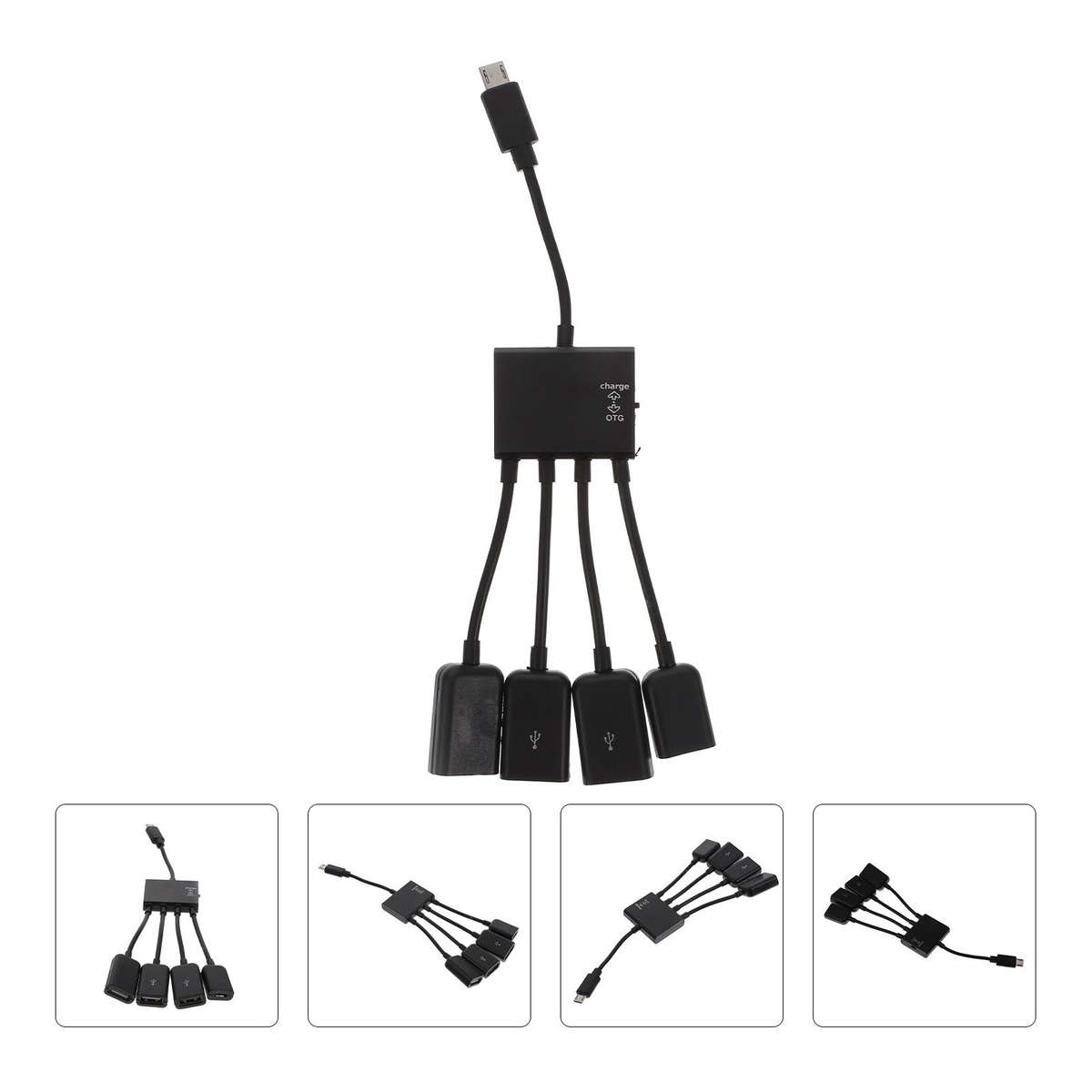 Многофункциональный Otg Micro Usb Hub Черный 19X7 См Для Ежедневного ...