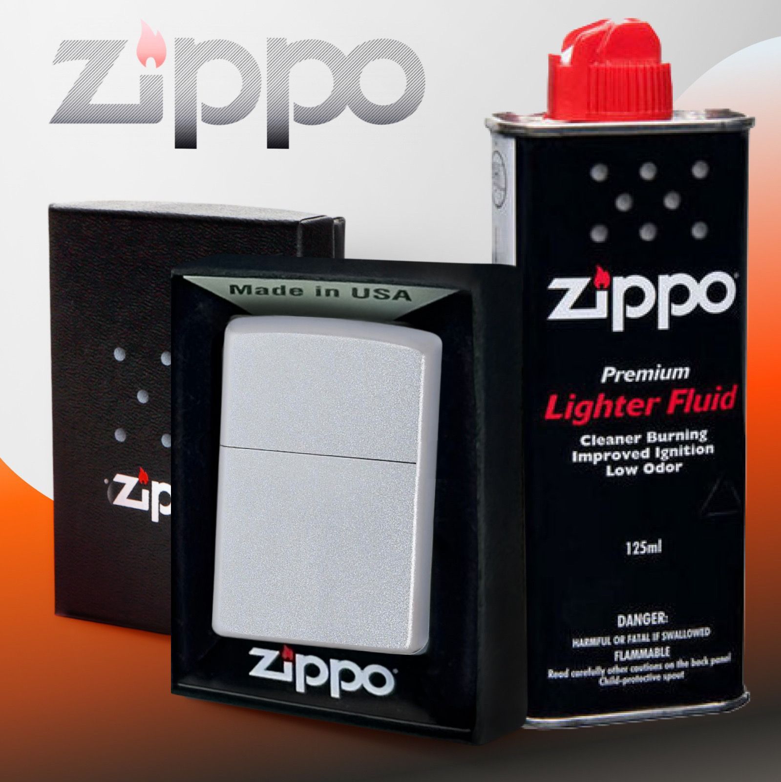 Зажигалка Zippo 205 Classic + топливо 125 мл (набор) купить на OZON по ...
