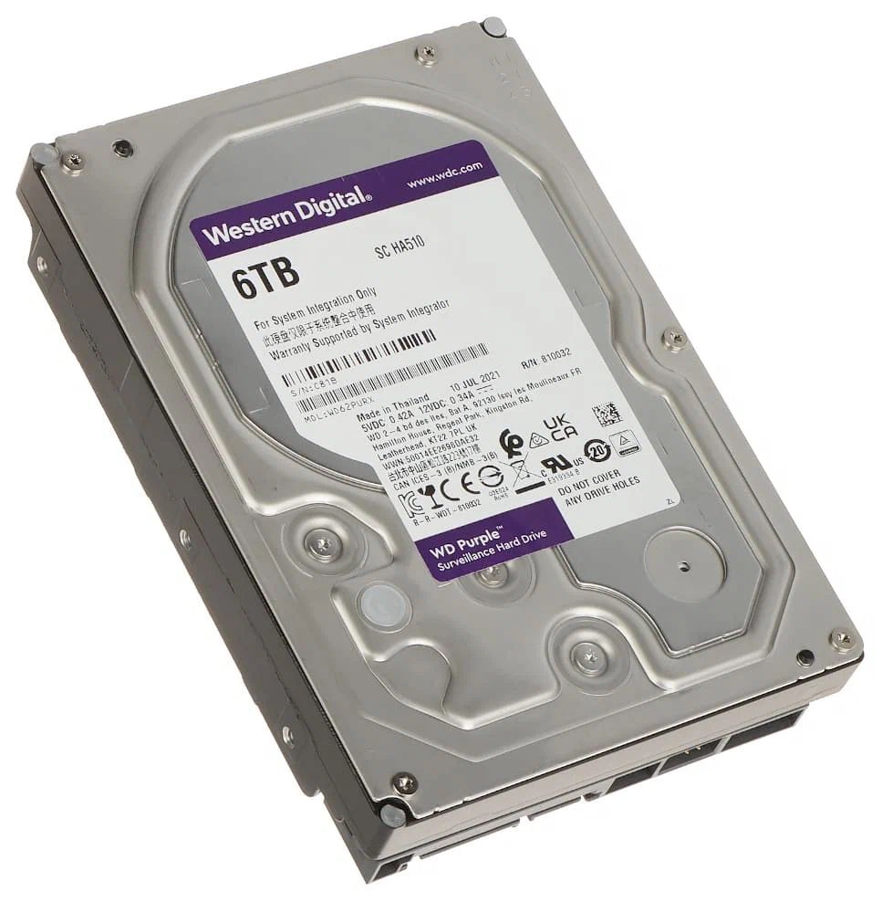 6 ТБ Внутренний жесткий диск Western Digital WD60PURX 6tb hdd 3.5 ...