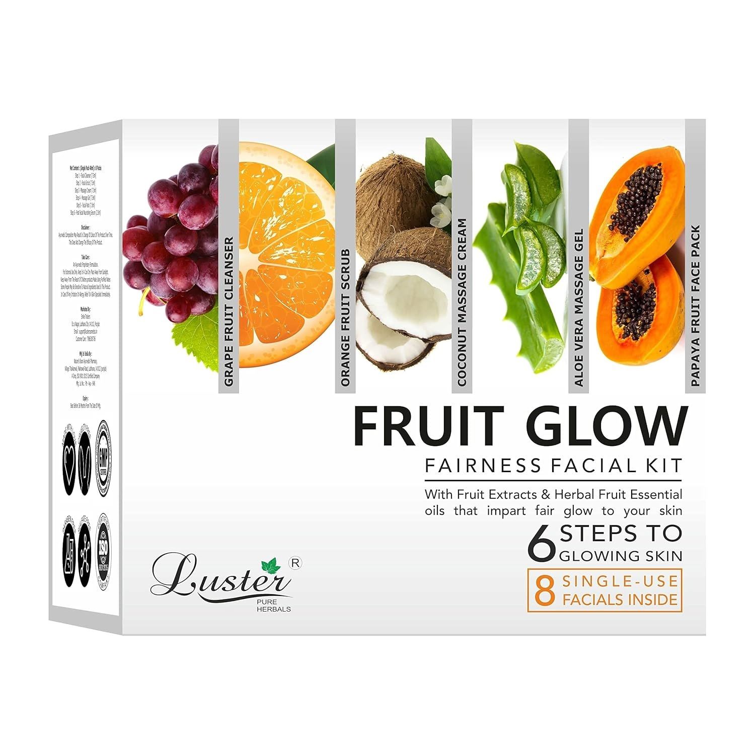 LUSTER Fruit Glow Fairness Facial Kit (New) Набор: Пенка для умывания ...