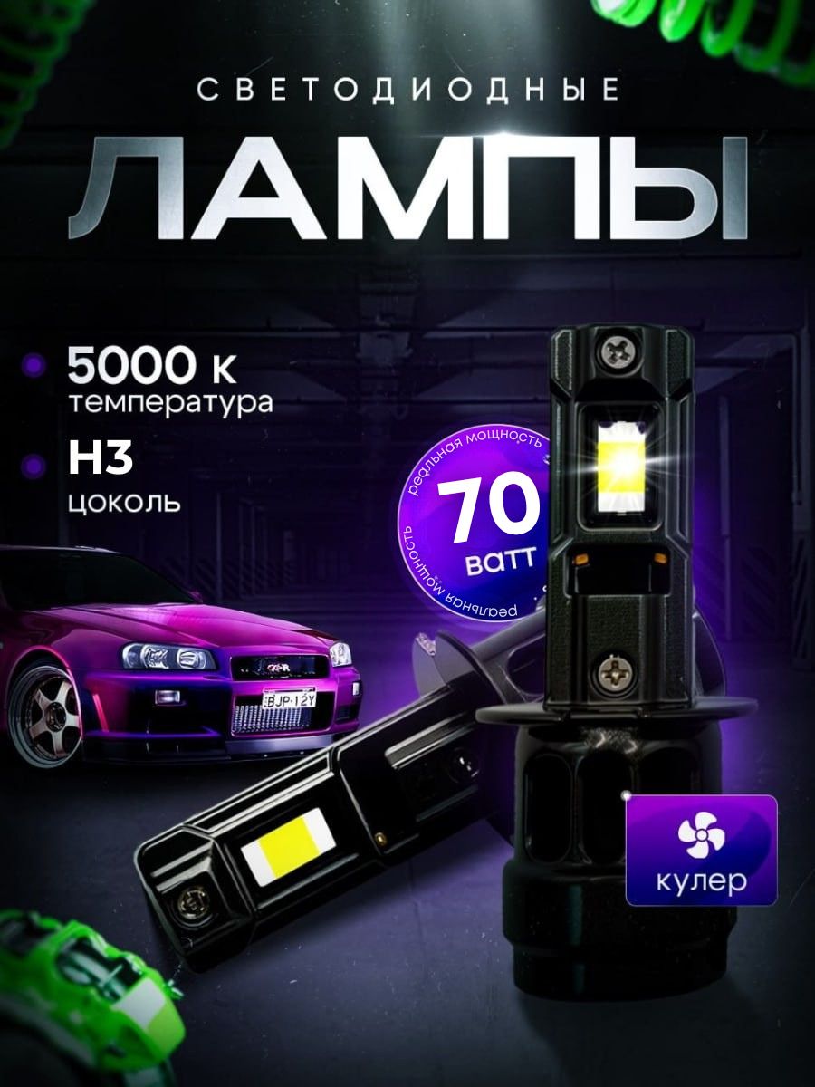 Лампа автомобильная LEDFLY 12 В, 2 шт. LF-H3-N5-5K-NEW1 купить c ...
