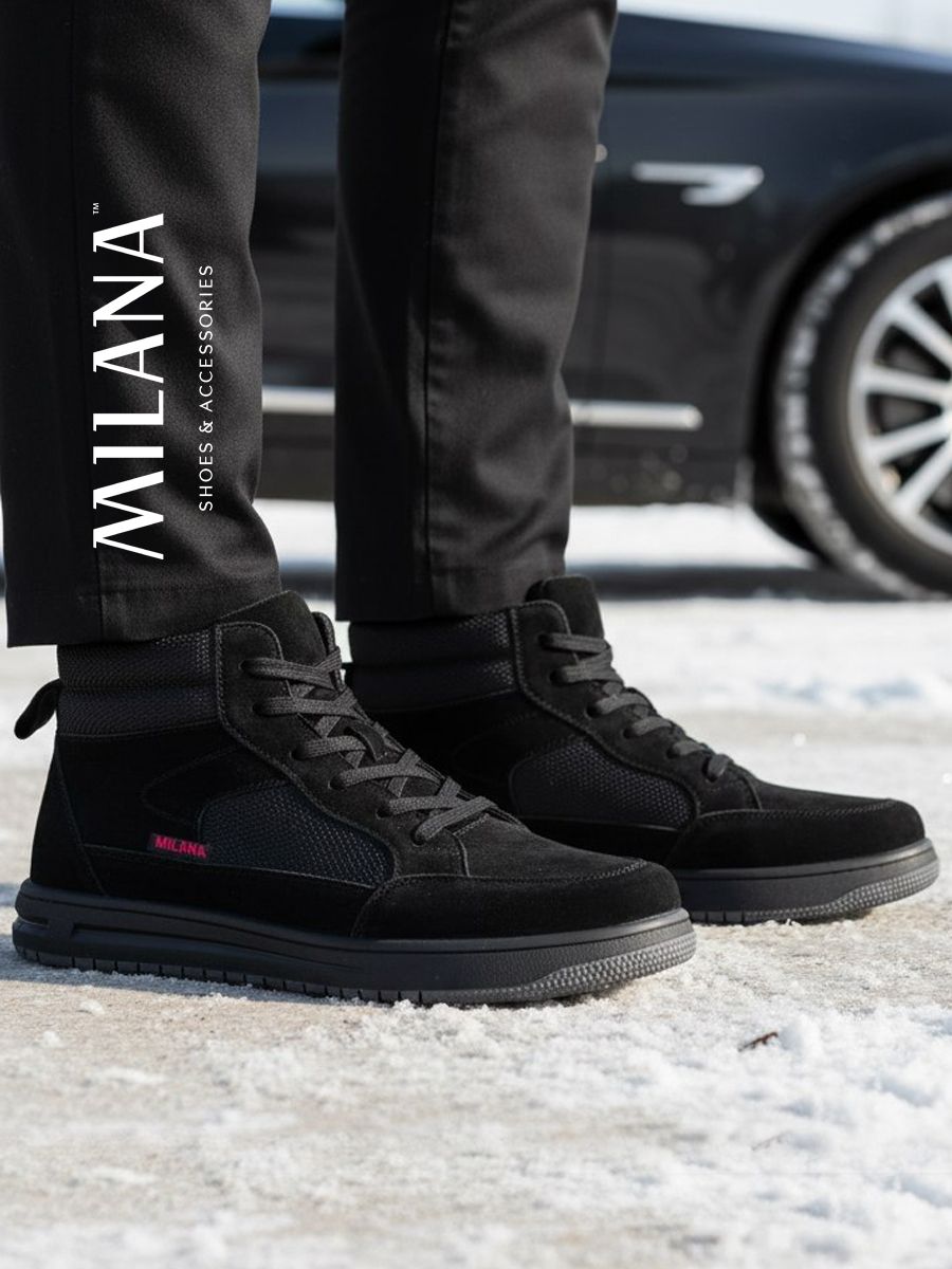 Мягкая стелька Мужской Milana Натуральная кожа, размер 43 6 Зима Шнурки ...