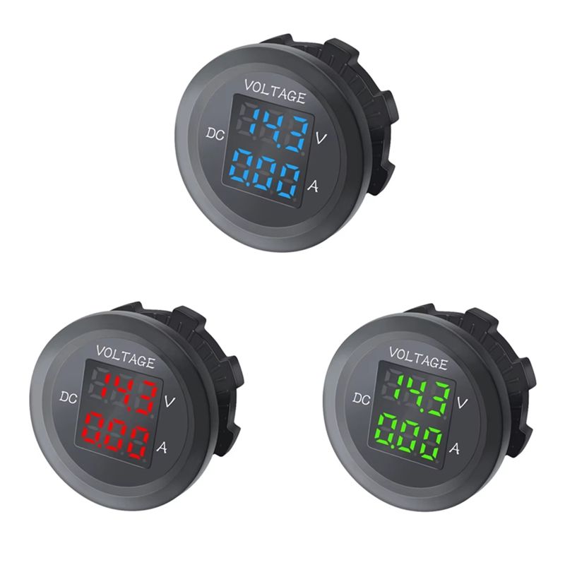 X3Приборная Круглая Светодиодная Панель Цифровой Вольтметр Ammeter ...