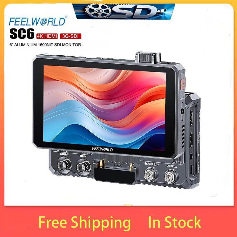 FEELWORLD SC6 6 дюймовый алюминий 1500nit 3G-SDI 4K HDMI 60Hz полевая ...