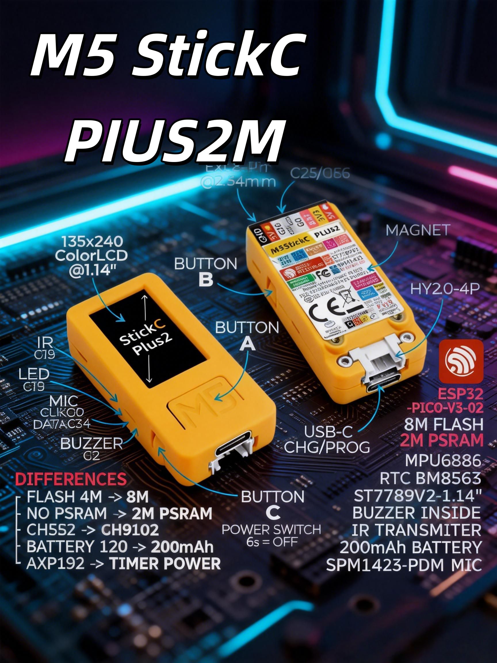 M5Stack Stick PLUS 2 с графическим программированием купить на OZON по ...