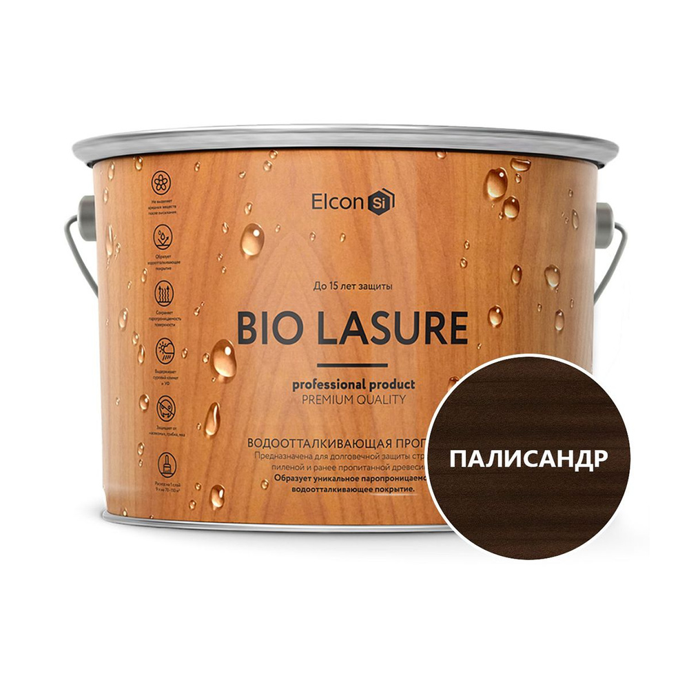 Пропитка для дерева водоотталкивающая Elcon Bio Lasure, 2 л, палисандр ...