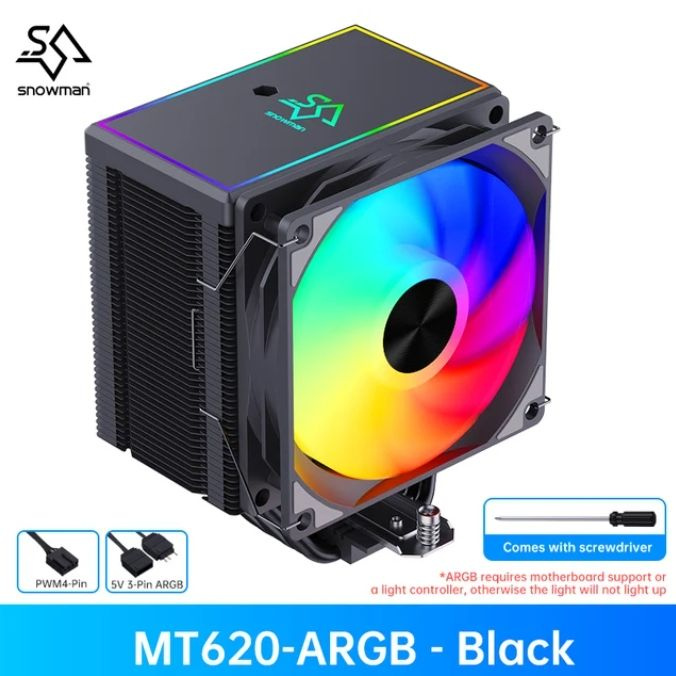 SNOWMAN MT620 черный версия ARGB Большой радиатор воздушного охлаждения ...