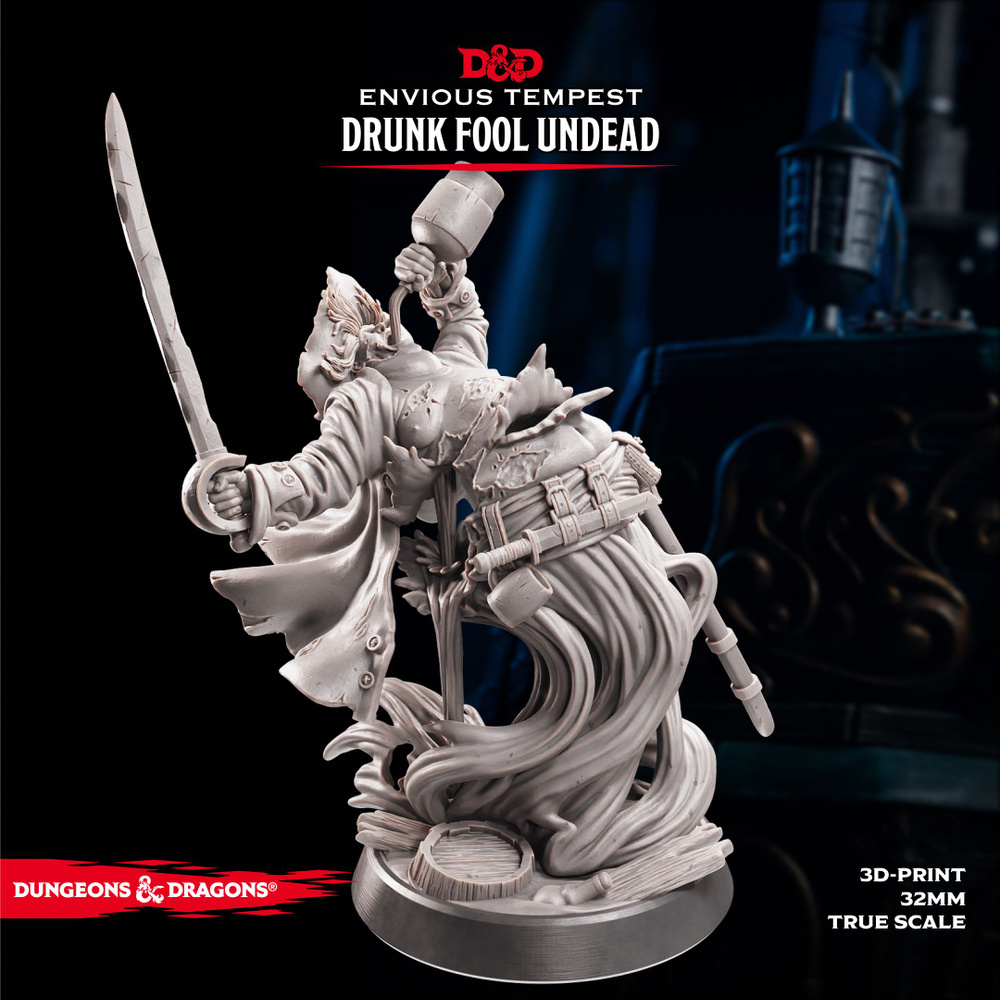 Миниатюра ДнД / DnD / Dungeons & Dragons Пьяница, нежить Envious Tempest - купить с доставкой по ...
