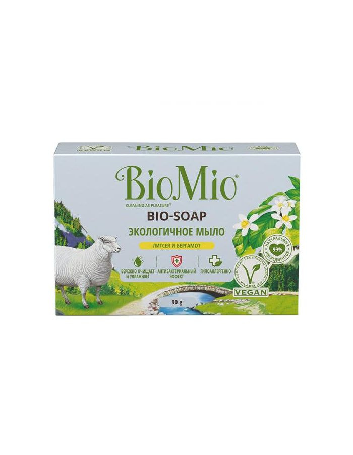 Мыло туалетное экологичное BioMio Bio-Soap с эфирными маслами литсея ...