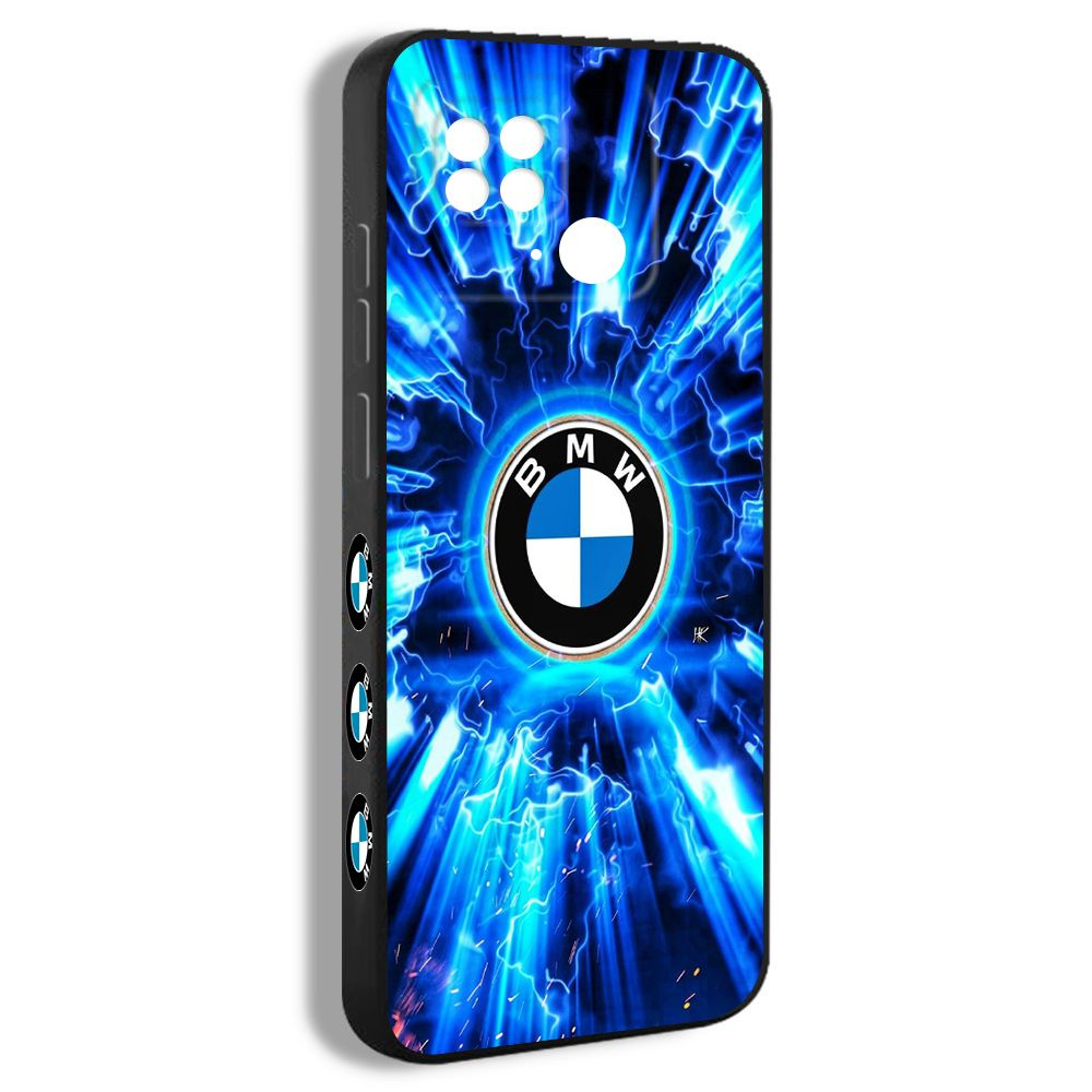 чехол для Xiaomi Redmi 10C BMW автомобильный логотип синей эстетической ...