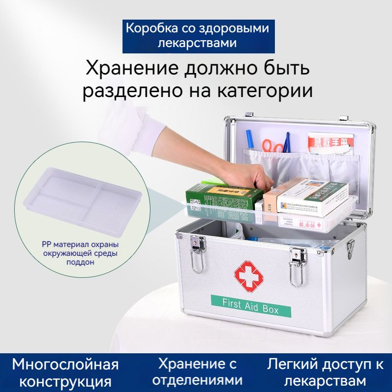 Трехслойная аптечка, большая коробка для семейных лекарств из ...