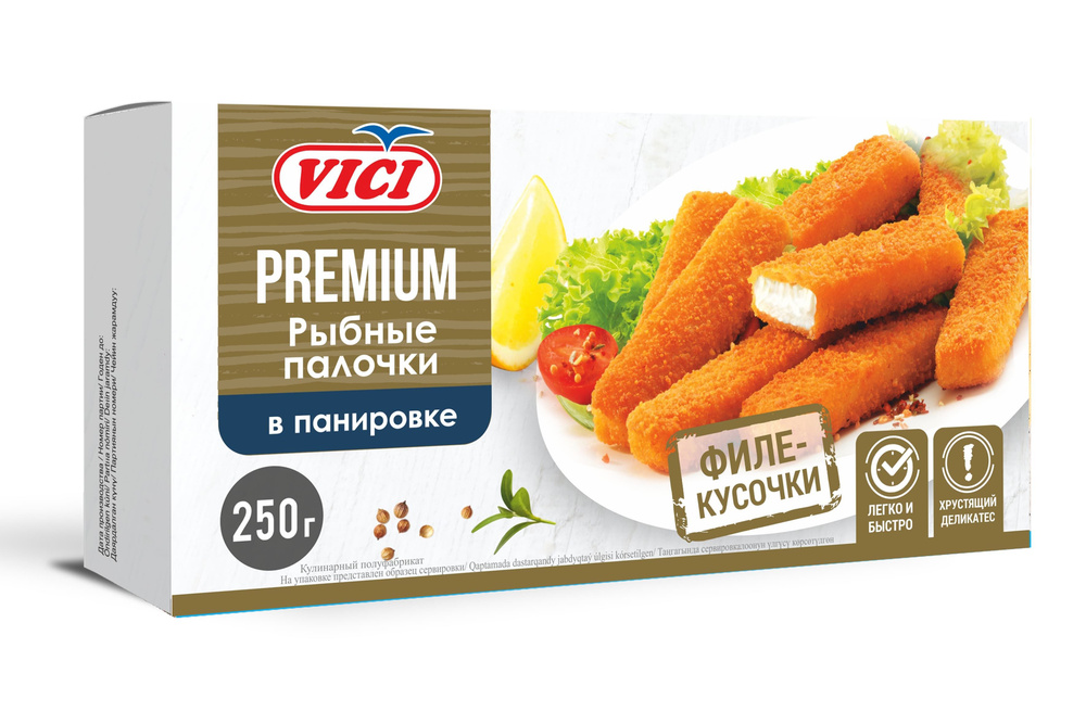 Рыбные палочки Приорити из рубленого филе VICI, замороженные, 250 г - купить с доставкой по ...