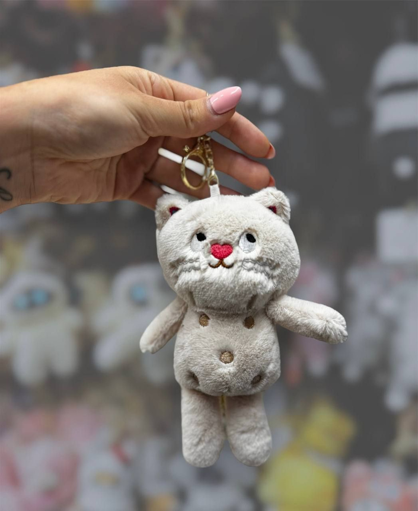 Мягкая игрушка Брелок Плюшевый Кот Горох Серый 15 см - купить с ...