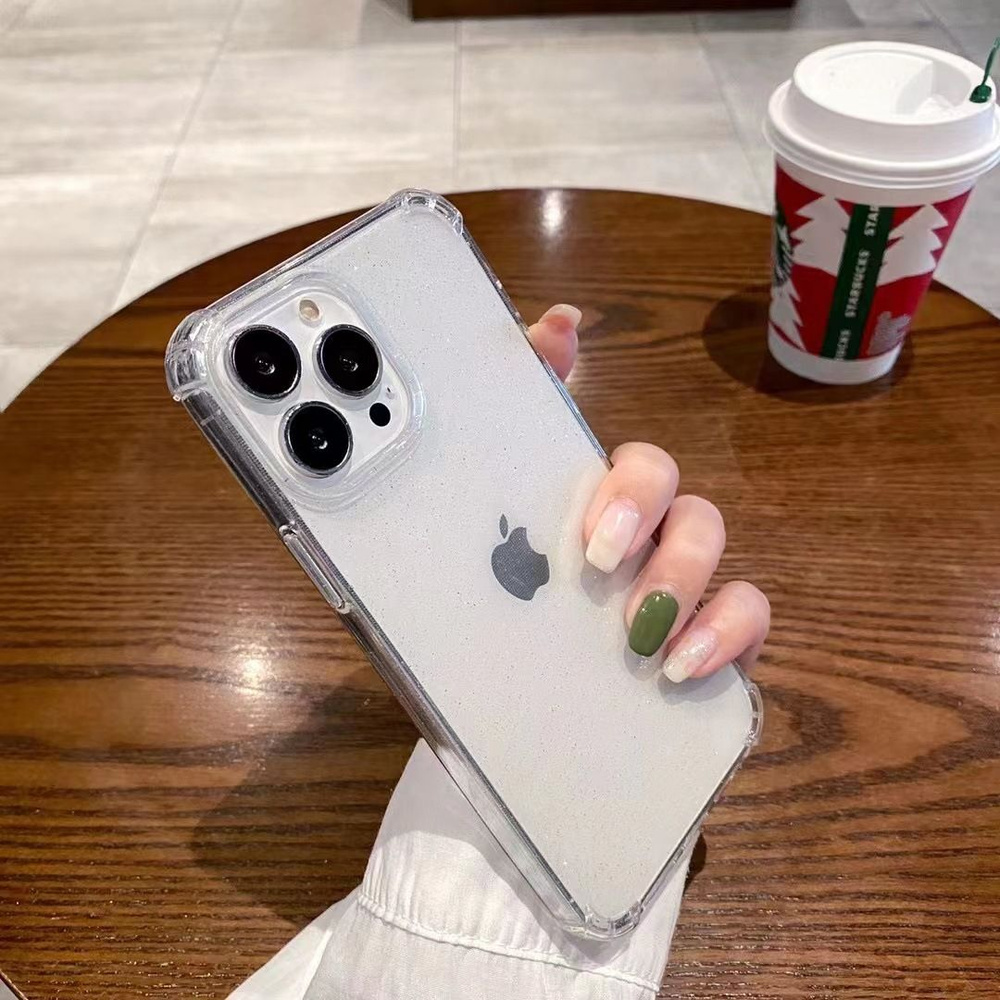 Противоударный чехол на Айфон 15 Про Max с усиленными углами Защитный прозрачный силиконовый