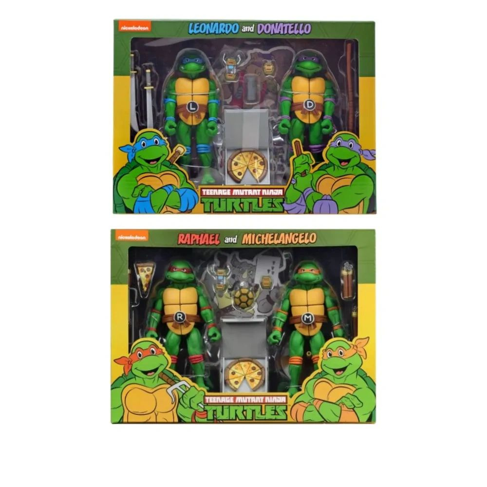 NECA / Teenage Mutant Ninja Turtles TMNT - 4 роли Leonardo VS Donatello ...