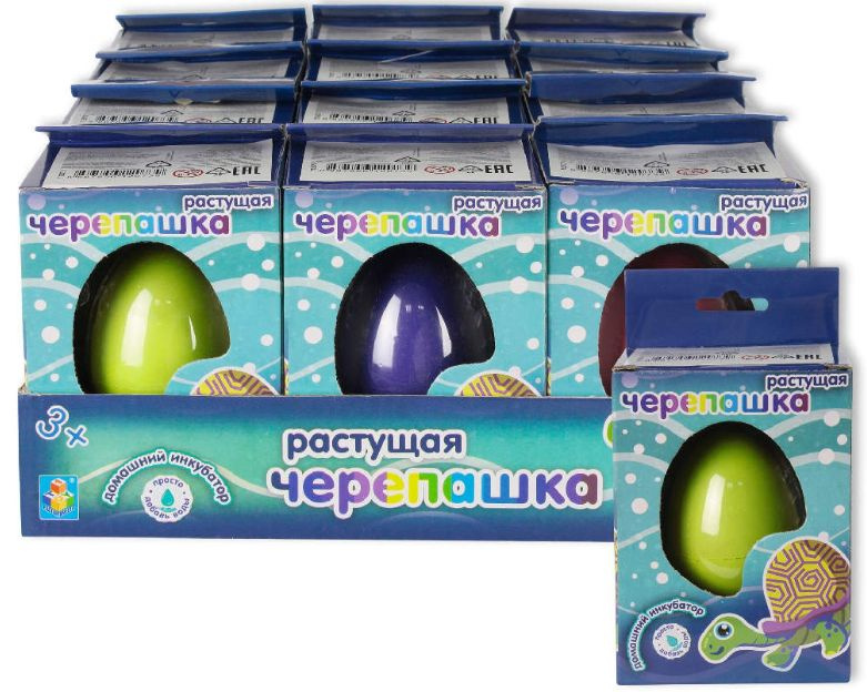 Настольная игра 1toy домашний инкубатор,яйцо с раст. черепашкой 6см ...