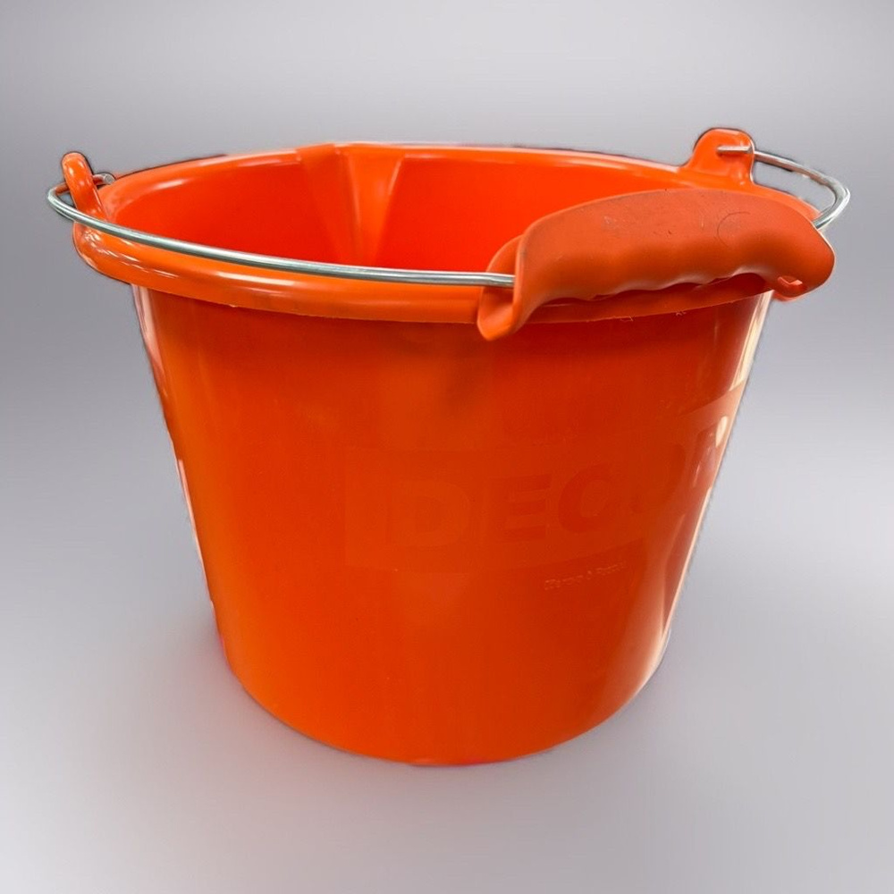 Ведро антивандальное для красок, клея и растворов, 20 литров, оранжевое, усиленное ударопрочное ...