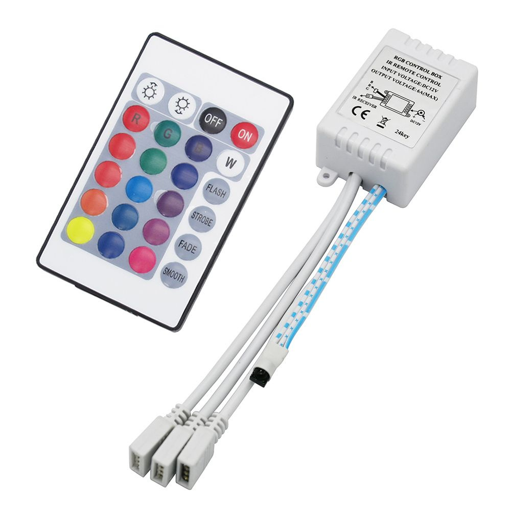Контроллер управления светом 3 порта выход LED ленты RGB IR 6A 72W 12V ...