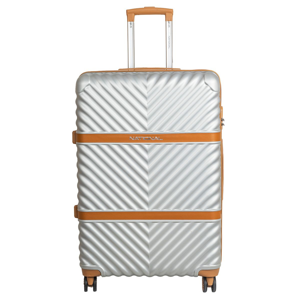 Чемодан Samsonite на колесах M silver white из ABS пластика кодовый ...