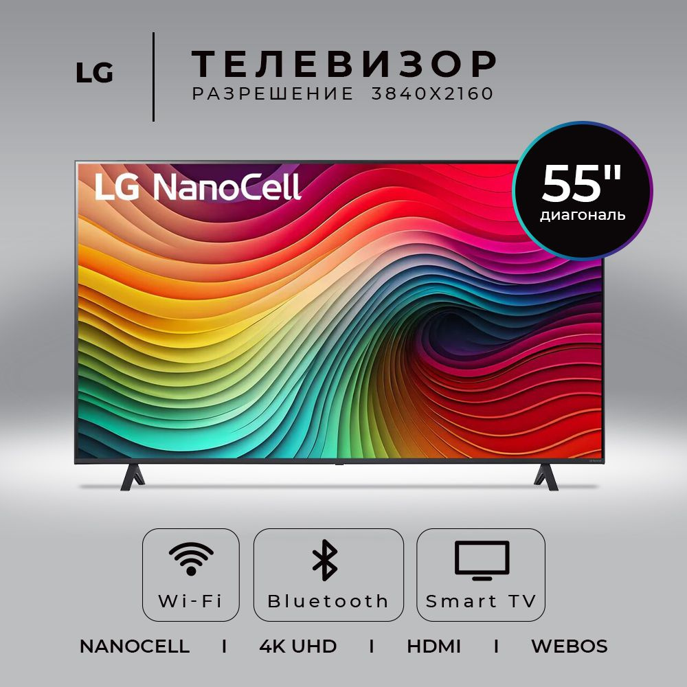 LG Телевизор (Новинка 2024) 55NANO80T6A.ARUG 55" 4K HDR, черный купить ...
