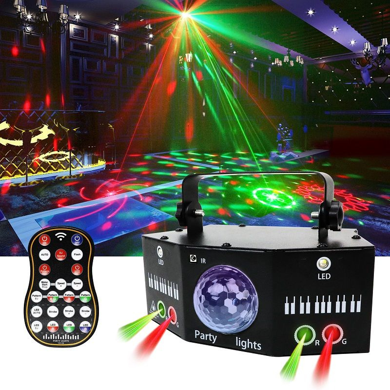 Cветомузыка лазерная-диско-шар, встроенный стробоскоп, волшебный шар ...