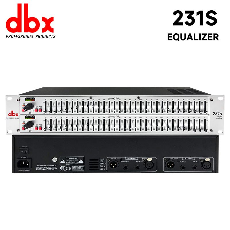 DBX-231S Профессиональный двойной 31-секционный эквалайзер с фильтром высоких частот для ...