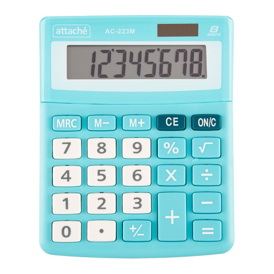 Attache Калькулятор настольный компактный AС-223M, 8 разрядный, 134x107x34 мм, мятный, 1 шт ...
