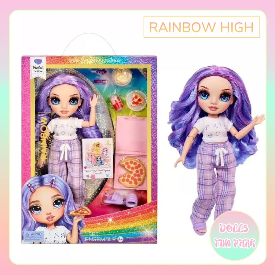Рейнбоу Хай Кукла Junior PJ Party Виолет Виллоу Violet Willow 23 см ...