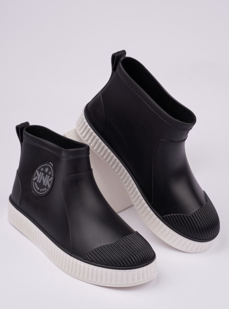 Сапоги резиновые Девочки KENKA R (средняя) черный ПВХ (поливинилхлорид), Текстиль Россия Без ...