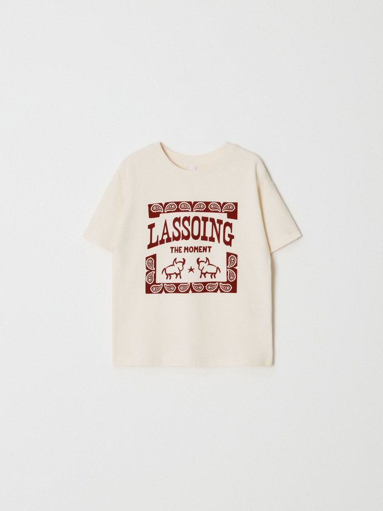 Футболка Мальчики SELA шампань, размер 110 Повседневный Индия купить c доставкой на OZON по ...