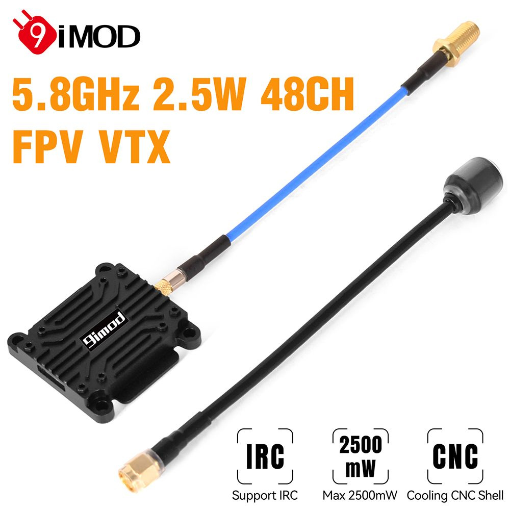 9IMOD 5.8GHz 2.5W 48CH FPV VTX видео передатчик с CNC оболочкой для RC ...