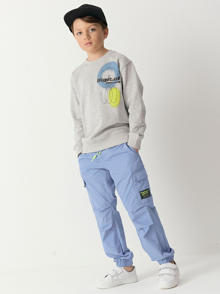 Брюки Мальчики Original Marines серо-голубой, небесно-голубой Полиамид ...