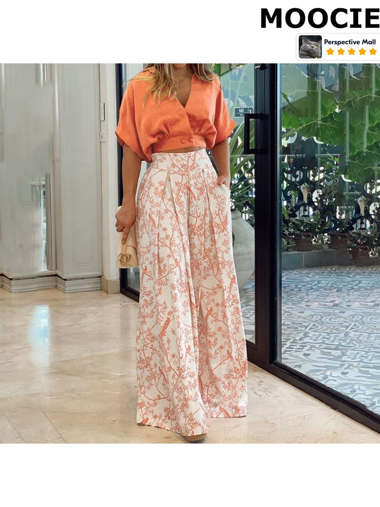 Комплект одежды Женский MOOCIE Пляжный оранжевый, размер 44 Микровельвет Однотонный Китай Лето ...