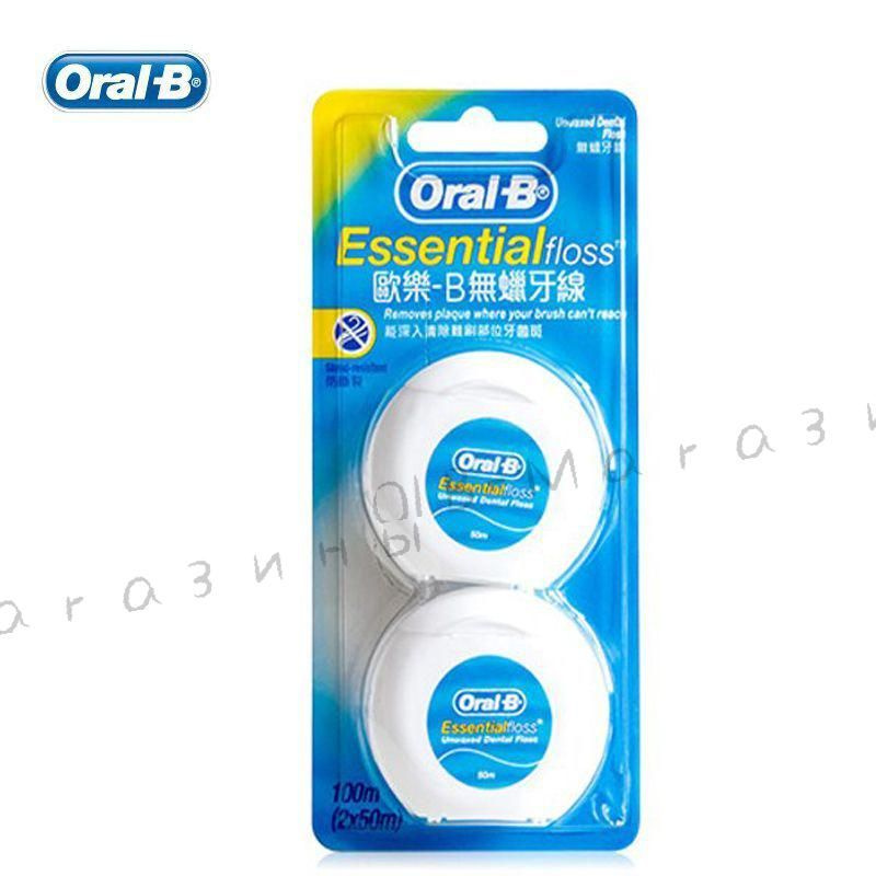 Зубная нить с мятой Oral-B Essential Floss для полости рта 50м,2шт ...